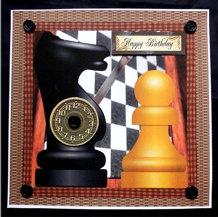 Lets Play Chess Male Card Front 8 x 8 - CUP716862_2246 | Craftsuprint