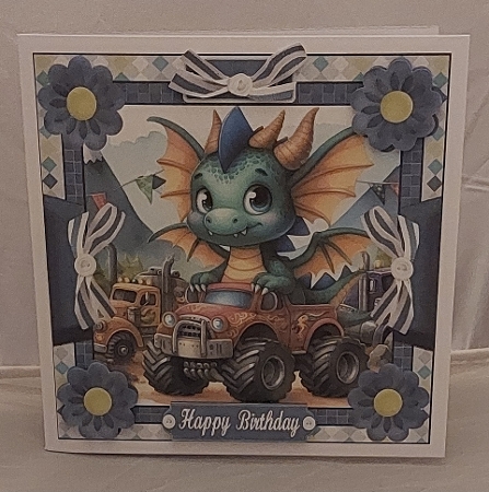 CARDFRONT: CUTE DRAGON 7 X 7 - Photo by Marion Harding Crafts