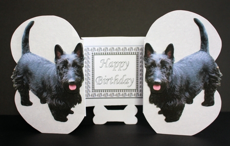 Scottie Dog Bone Shaped Card - CUP166976_15 | Craftsuprint