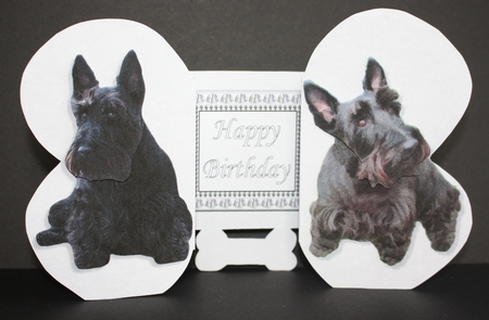 Scottie Dog Bone Shaped Card - CUP48310_15 | Craftsuprint