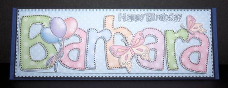 Large DL Birthday BARBARA Butterflies & Balloons 3D decoupage - Photo ...