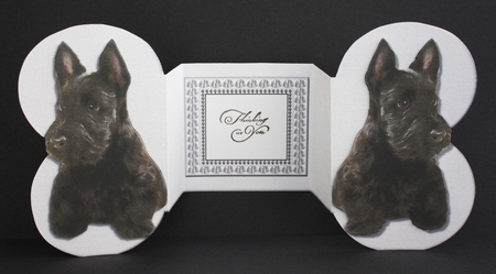 Scottish Terrier Bone shaped card - CUP772698_15 | Craftsuprint