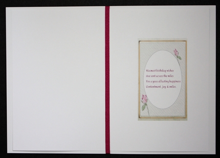 3 PINK ROSEBUD INSERTS:1 Blank, 2 With Verse, & Bonus Gift Tag/Mini ...