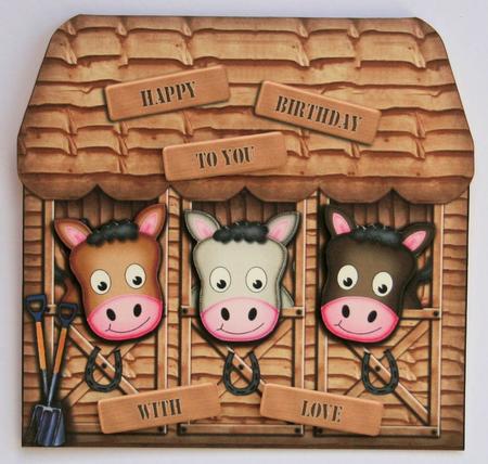 The Little Horse and Stable Shaped Card with Decoupage - CUP293621_359 ...