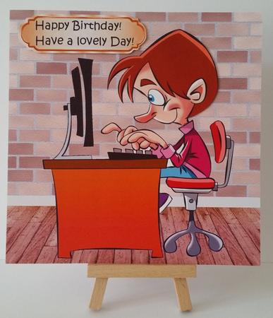 Whizz Kid on the Computer 8x8 - CUP600219_415 | Craftsuprint