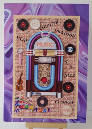 Juke Box Wall Card Front - Photo by Mary Brunton Handmade Cards