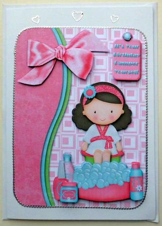 Pamper Yourself Waved Border Card Front - CUP338208_1065 | Craftsuprint