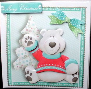 Polar Bear with White Christmas Tree Topper - CUP467705_983 | Craftsuprint