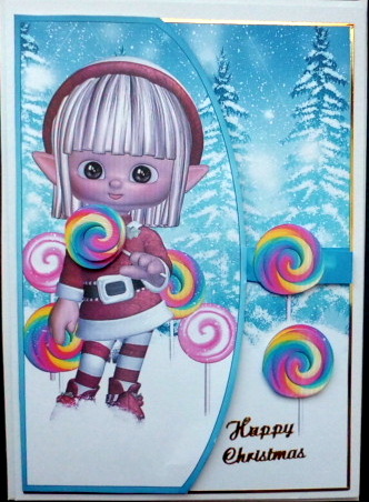 Lollipop Elf Christmas Envelope Quick Card - CUP468972_1446 | Craftsuprint