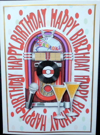 Celebration with Red Juke Box Birthday Card - CUP470546_415 | Craftsuprint