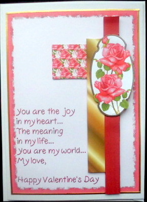 Valentine Cluster Card - Pink Roses - CUP495476_66 | Craftsuprint