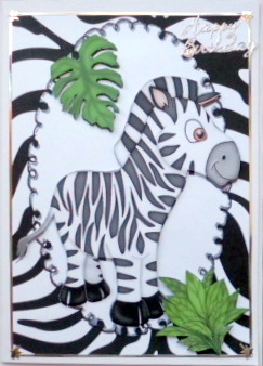 Cute Zebra with Leaves in Frame - CUP570694_415 | Craftsuprint