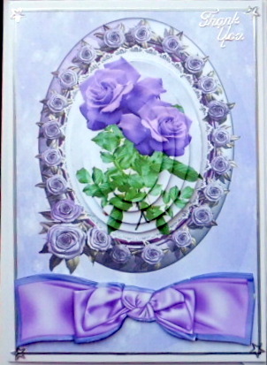 Pretty Lilac Roses in Rose Frame and Bow Oval Pyramids - CUP586962_415 ...