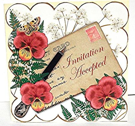 D Red Pansy Ink Saver Invitation Accepted 6in Step by Step - CUP307814 ...