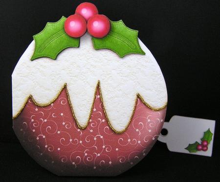 Christmas Pudding Shape Card with Decoupage - CUP123481_68 | Craftsuprint