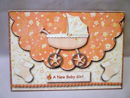 A New Baby Girl Envelope Card with Decoupage - CUP174871_56 | Craftsuprint