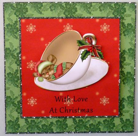 Christmas Mouse in Teacup - CUP237770_643 | Craftsuprint