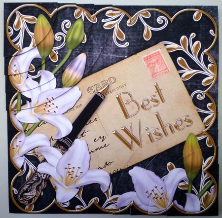 White Lily Black Best Wishes 6in Duo Corner Stacker - Photo by Michelle ...