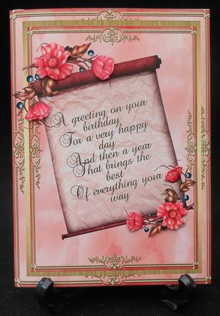 Beautiful Birthday Scroll (pink) - CUP417601_1398 | Craftsuprint