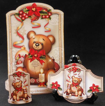 Cute Christmas Teddy Bear Card - CUP581598_1641 | Craftsuprint