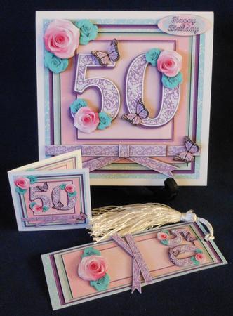 50th Birthday in Mint and Lilac 8x8 Square Mini Kit - CUP597460_1028 ...