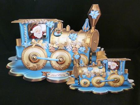 Christmas Blue Train with Santa Card Kit - CUP643045_1641 | Craftsuprint