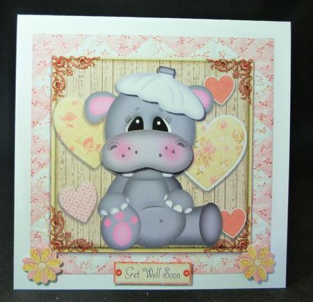 Gorgeous Get Well Soon Hippo 8x8 - CUP658341_983 | Craftsuprint
