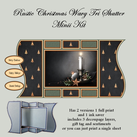 Tri Shutter Card K Commercial Use Template and Print and Cut ...