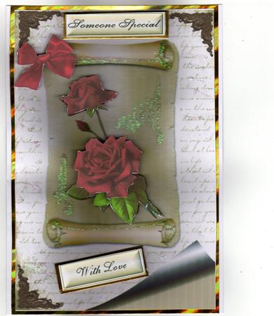 Beautiful Red Rose on a Scroll with Script Paper - CUP54661_415 ...