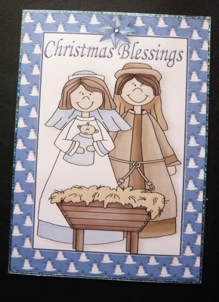 Christmas Blessing in a Frame with Stars, Nativity, A4 - Photo by Norma ...