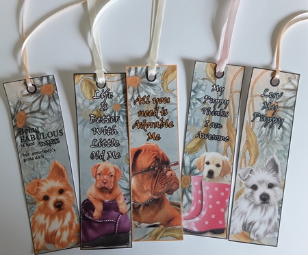 5 Very Cute Puppy Bookmarks #2 - CUP787120_986 | Craftsuprint