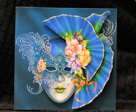 Blue Masquerade Mask Card Kit - CUP373393_825 | Craftsuprint