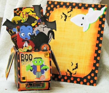 HALLOWEEN - 2 Pop Up 3D Box Card Kit & Matching Envelope - Photo by Pam ...