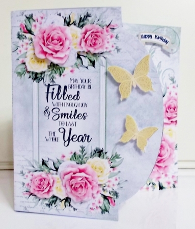 Birthday Floral Shaped Front Panel Card - CUP1158163_2474 | Craftsuprint