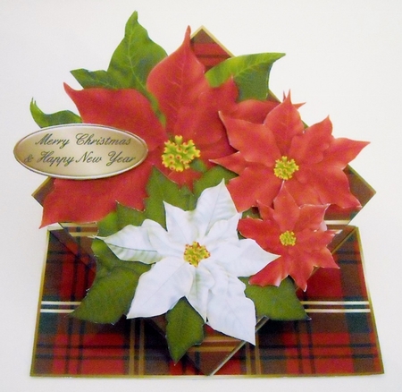 Giant Spring Wobble Card Kit - Poinsettia's & Tartan - Photo by Pam Stubley