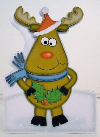 3D Xmas Rudolph Shaped Card with Decoupage - Photo by Pam Stubley