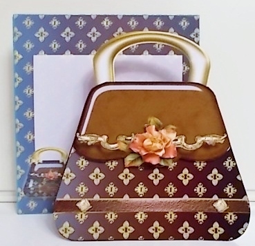 Designer Handbag Shaped Card (brown) - CUP672610_2120 | Craftsuprint