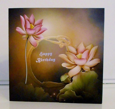 LOVELY LOTUS BIRTHDAY APERTURE CARD - CUP717882_2237 | Craftsuprint