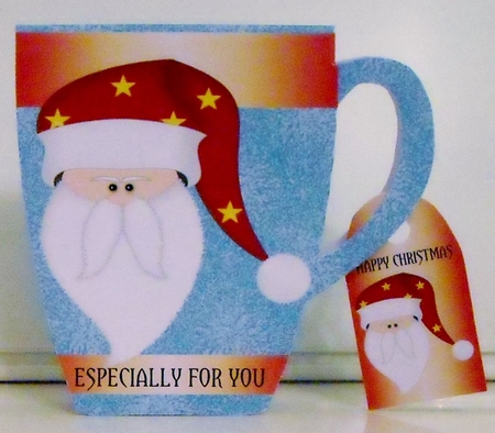 Christmas Mug Card 4 - Santa Head - CUP727860_66 | Craftsuprint
