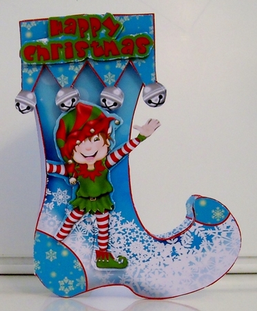 Christmas happy elf stocking card kit - Photo by Pam Stubley