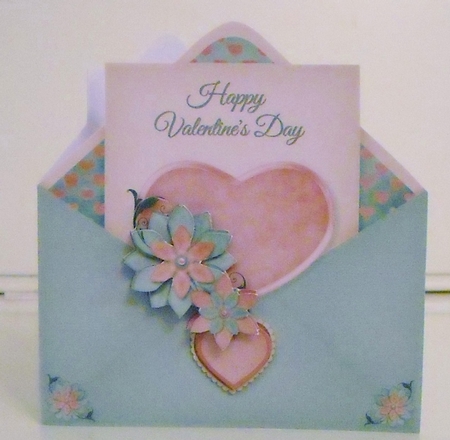 Valentine Heart Envelope Shape Card Green - CUP758247_38 | Craftsuprint