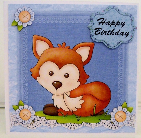 Cute fox card front 2 - CUP769686_659 | Craftsuprint