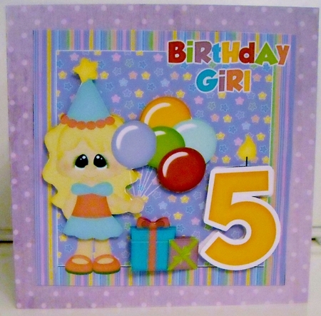 Birthday girl age 5 card front - Photo by Pam Stubley
