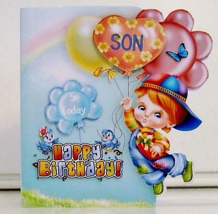 Birthday Balloon Boy Card Kit With Extra Tags & Cupcake Toppers ...