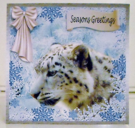 Snow leopard in snowflake border - CUP819018_3656 | Craftsuprint
