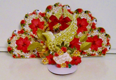 Poinsettia Parade Pop-Up Fan Card - CUP833340_155 | Craftsuprint