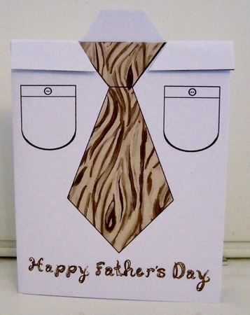 Wood Print Necktie And Dress Shirt Card with fabric font text Happy ...