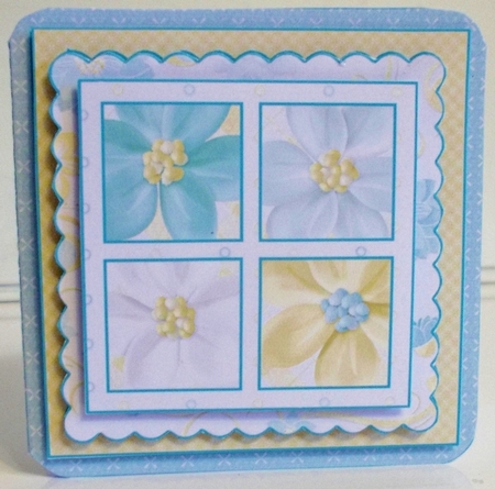 Pretty Floral 4 Squares Rounded Corner Complete Card Kit - CUP953088 ...