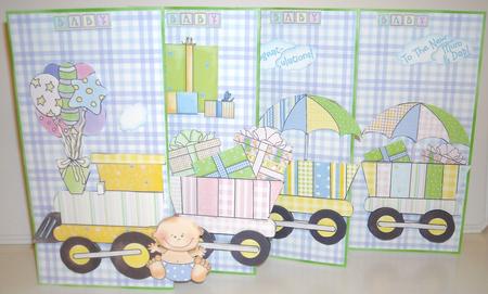 4-fold Card Kit - Baby Train - CUP268564_203 | Craftsuprint
