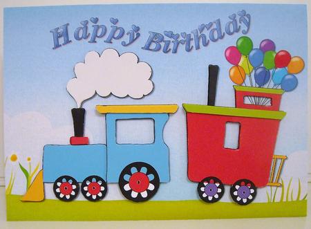 Birthday Train Card Front and Decoupage - CUP310573_38 | Craftsuprint
